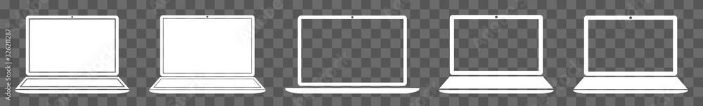 Laptop Icon White | Notebook Computer Illustration | Laptops Screen ...