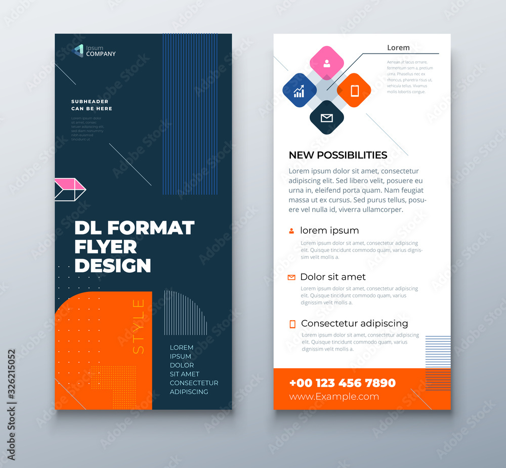 DL Flyer design with square shapes, corporate business template for dl ...