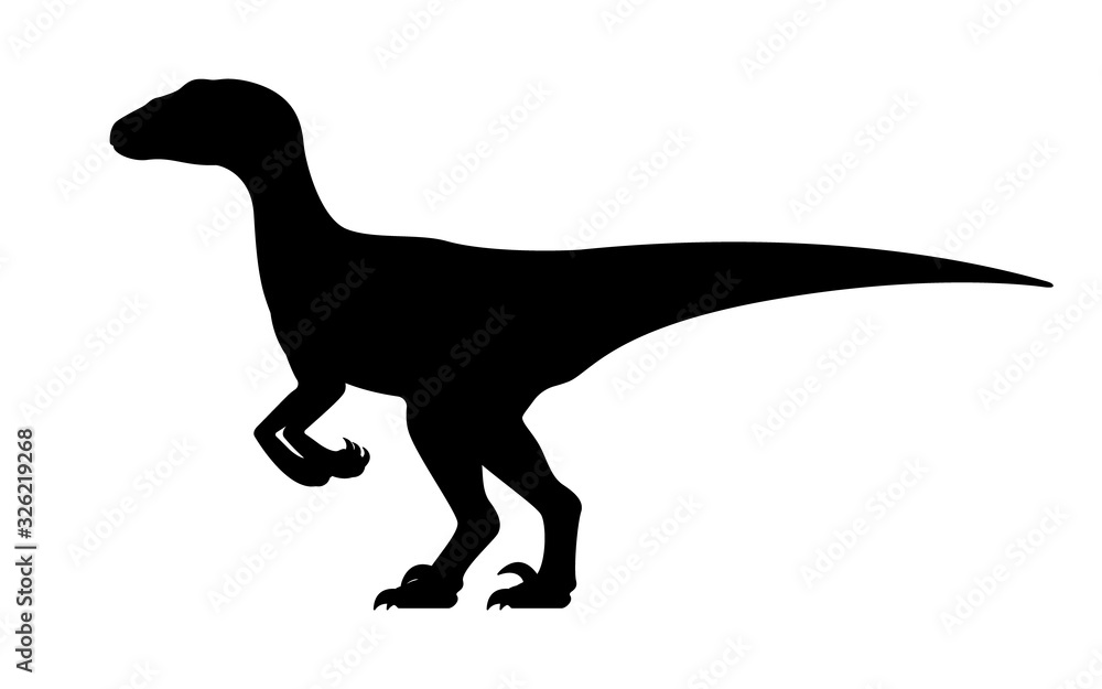 Vector Velociraptor Silhouette Stock Vector Adobe Stock