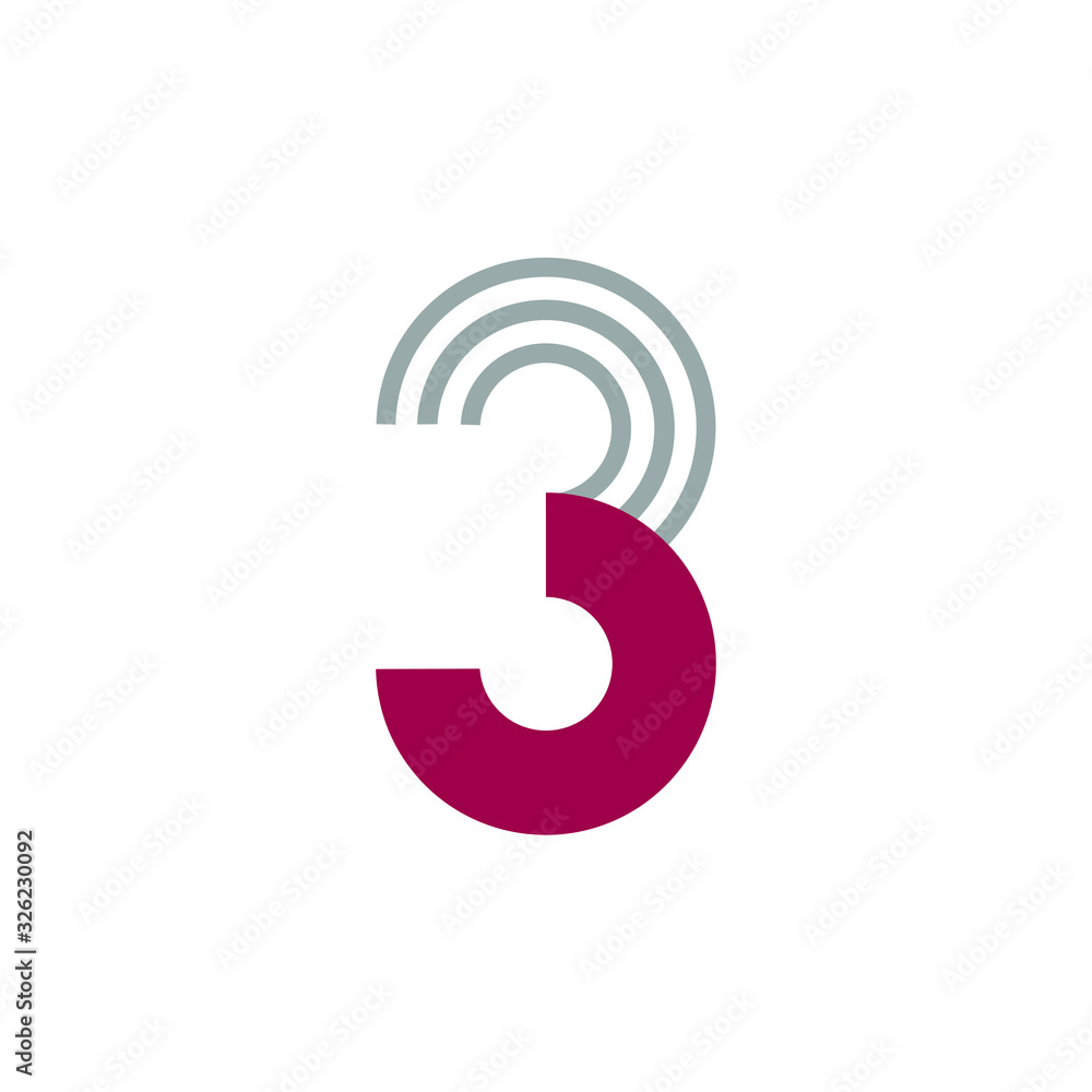 3 Number line art - VECTOR Stock Vector | Adobe Stock