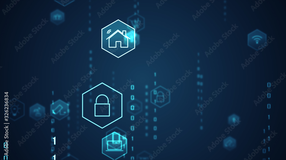 Technology Internet of things (IoT) and networking concept.Abstract ...