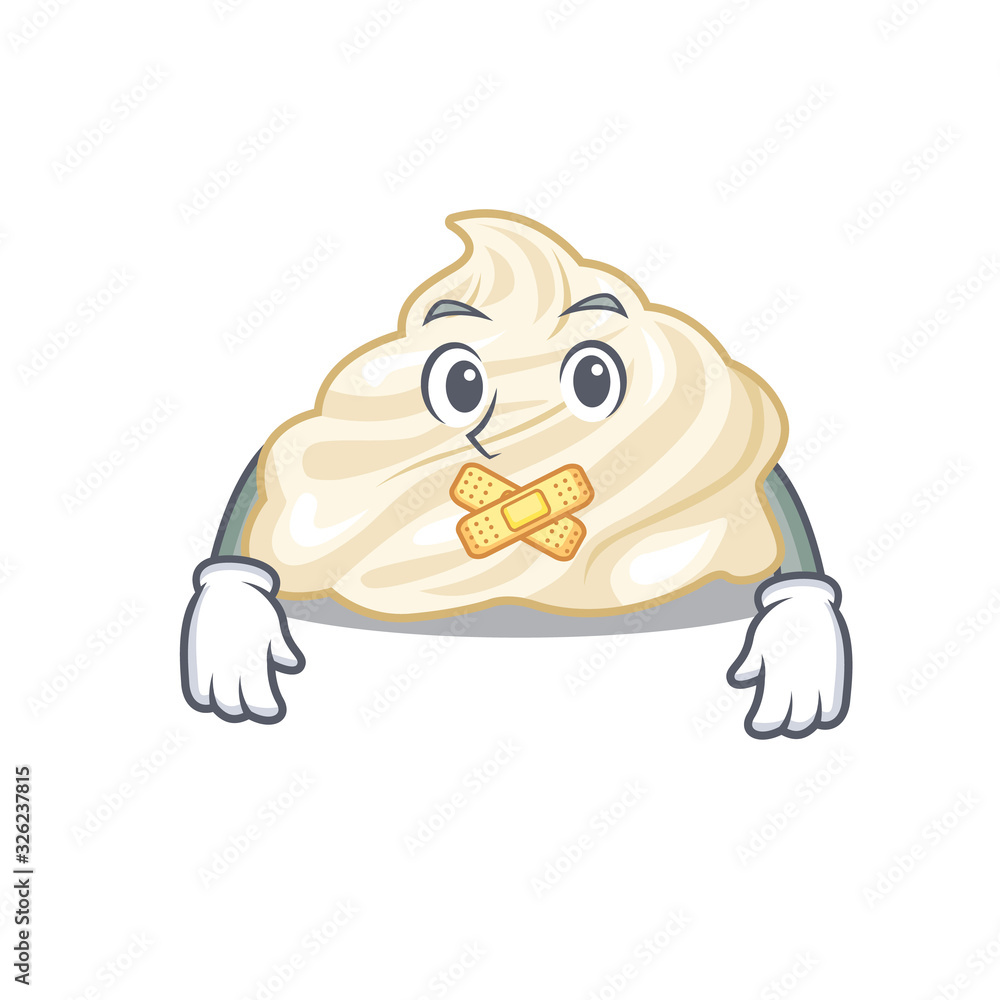 cartoon character design whipped cream making a silent gesture Stock ...