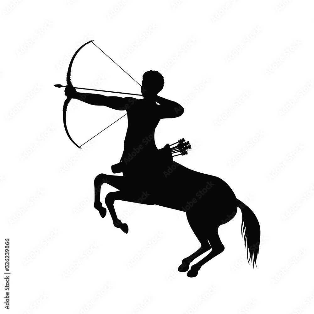 Centaur and weapon silhouette vector Stock Vector | Adobe Stock