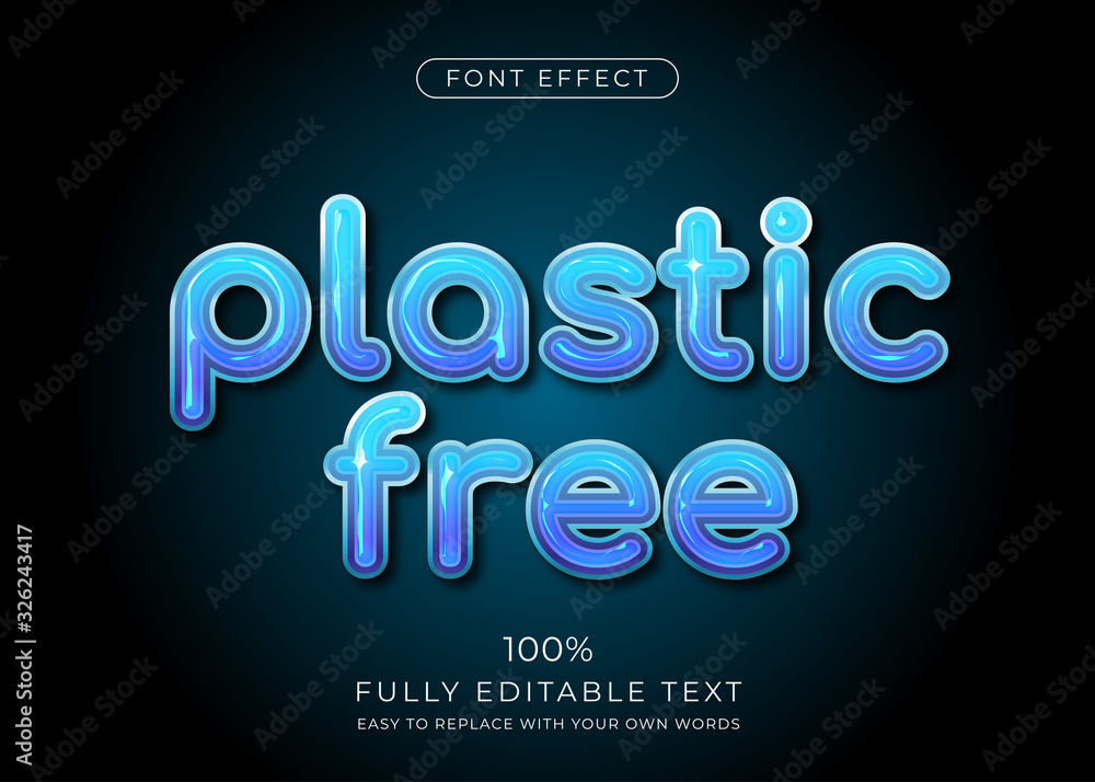Plastic text effect. Editable font style Stock Vector | Adobe Stock