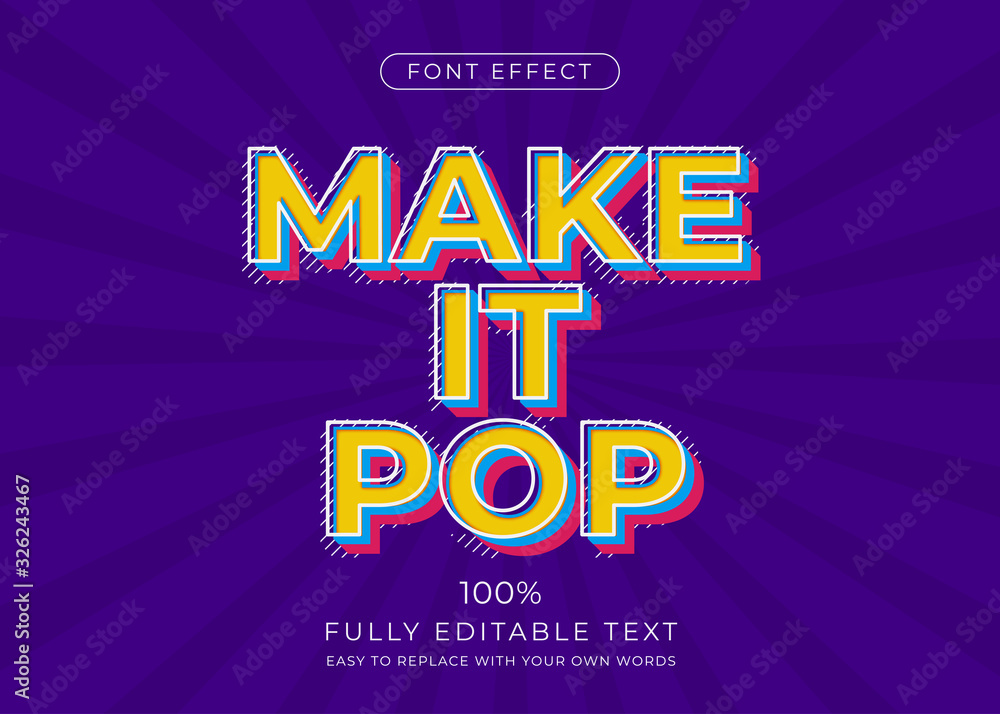 Pop Art text effect . Editable font style Stock Vector | Adobe Stock