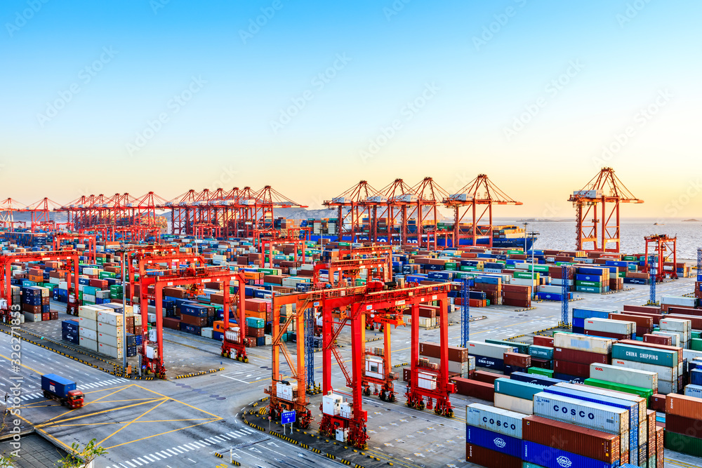 Shanghai,China - November 15,2019:Shanghai Yangshan Deepwater Port ...