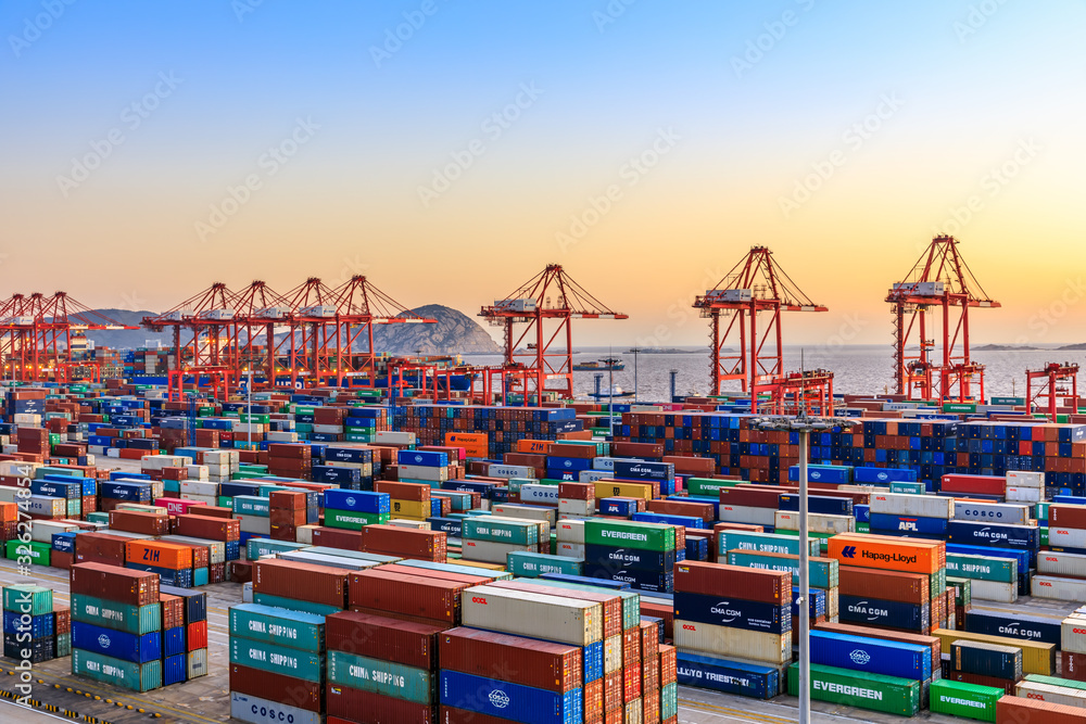 Shanghai,China - November 15,2019:Shanghai Yangshan Deepwater Port ...