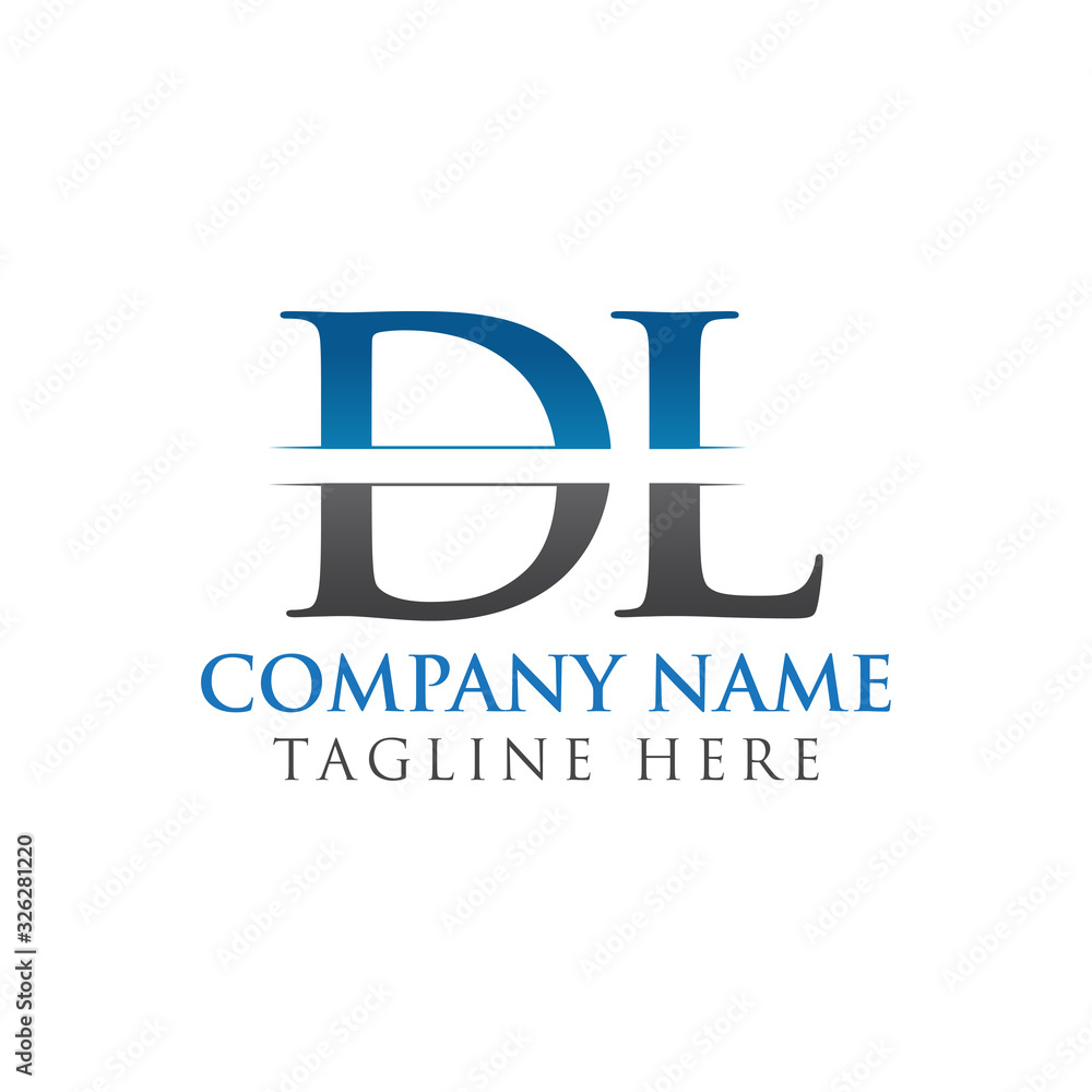 Initial DL Letter Logo Design Vector With Blue and Grey Color. DL Logo ...