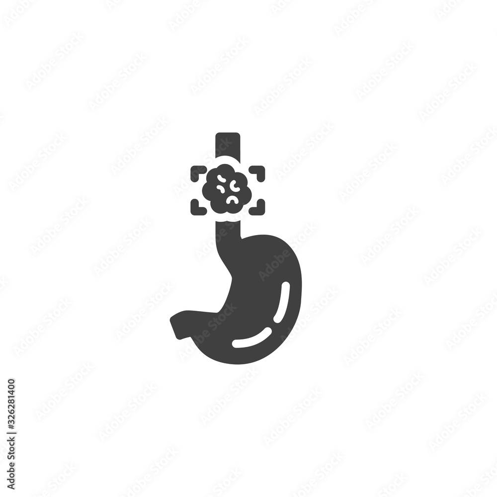 Esophageal cancer vector icon. filled flat sign for mobile concept and ...