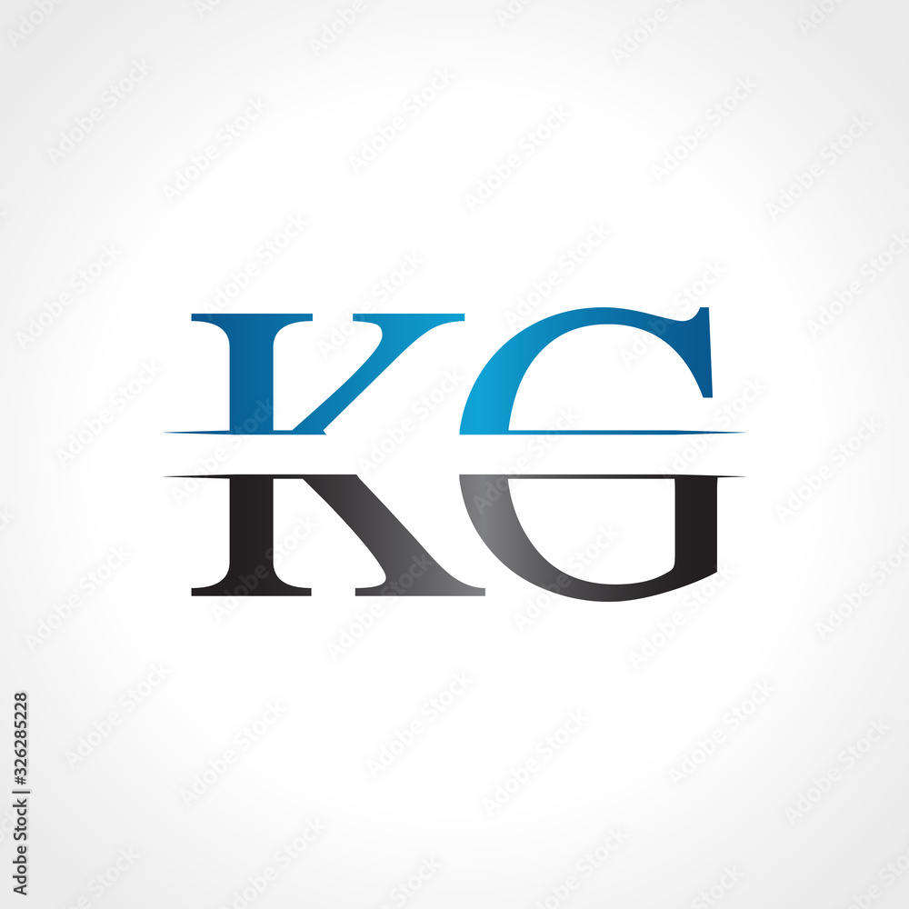 Initial KG letter Logo Design vector Illustration. Abstract Letter KG ...