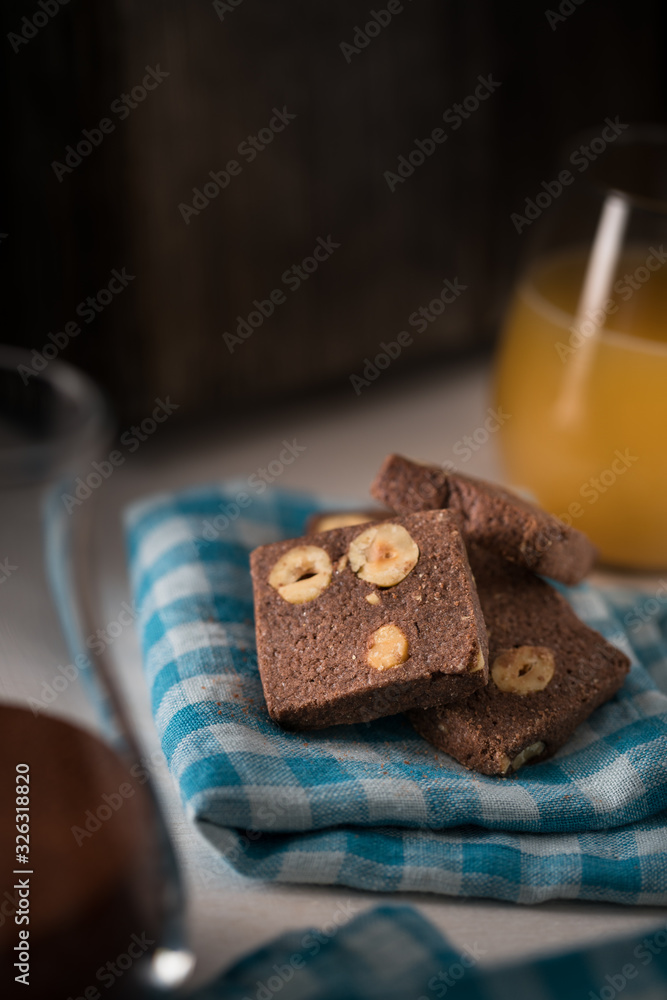 Homemade chocolate biscuits, with Giffoni hazelnuts. Typical of the ...