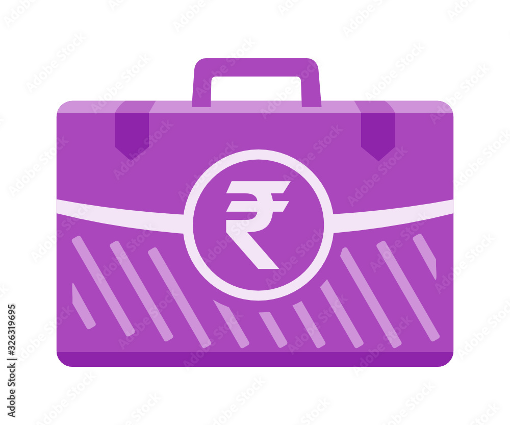 Indian Rupee Money inside case box vector icon logo illustration and ...