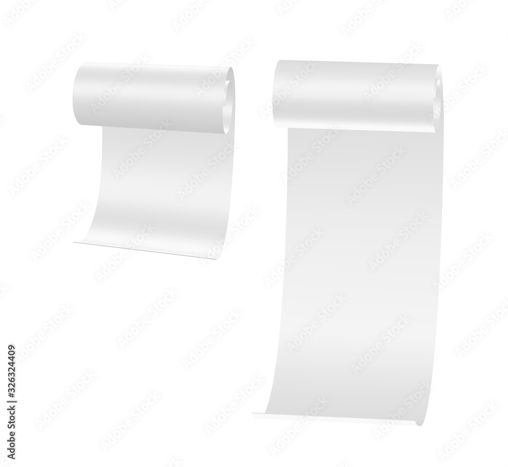 Vector white realictic paper roll. Medieval rolled parchment Stock ...
