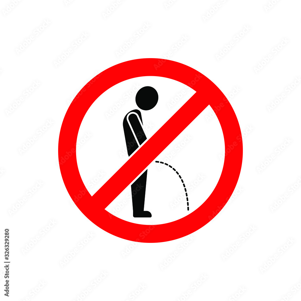 No peeing sign isolated on white background. Vector illustration Stock ...