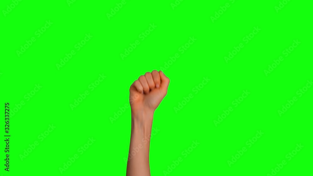 Woman hands making knock knock on chroma key green screen background 素材 ...