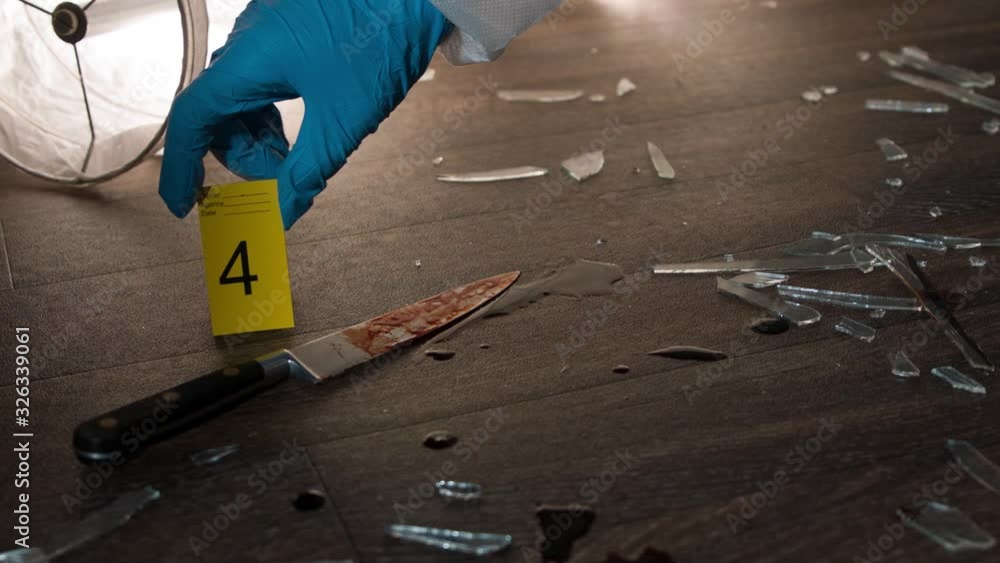 Homicide CSI Crime Scene Photography - Bloodied Weapons, Investigator ...