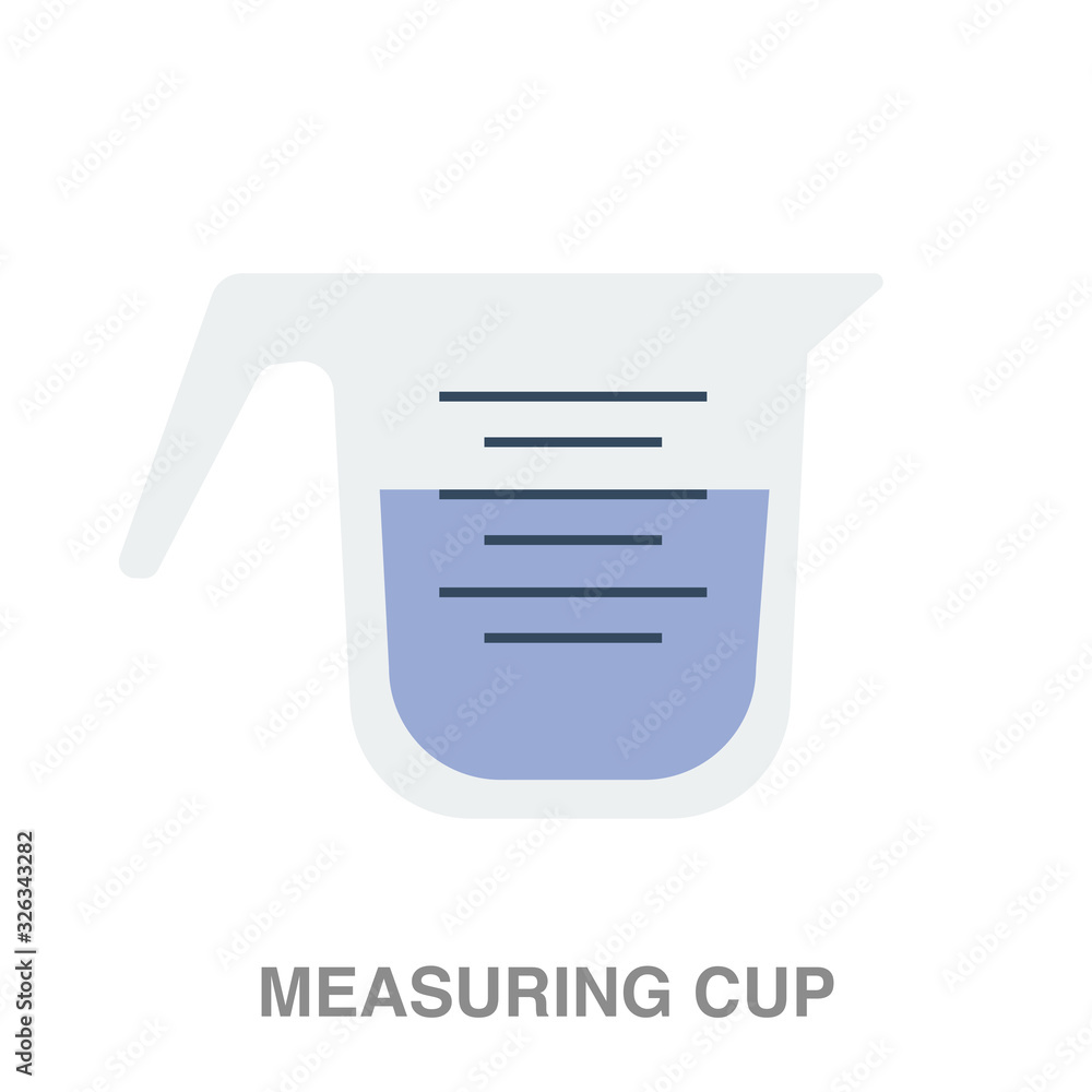 measuring cup flat icon on white transparent background. You can be ...