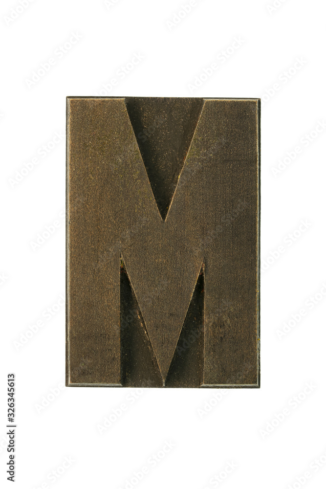 Letter M as a retro type on a white background. Stock Photo | Adobe Stock