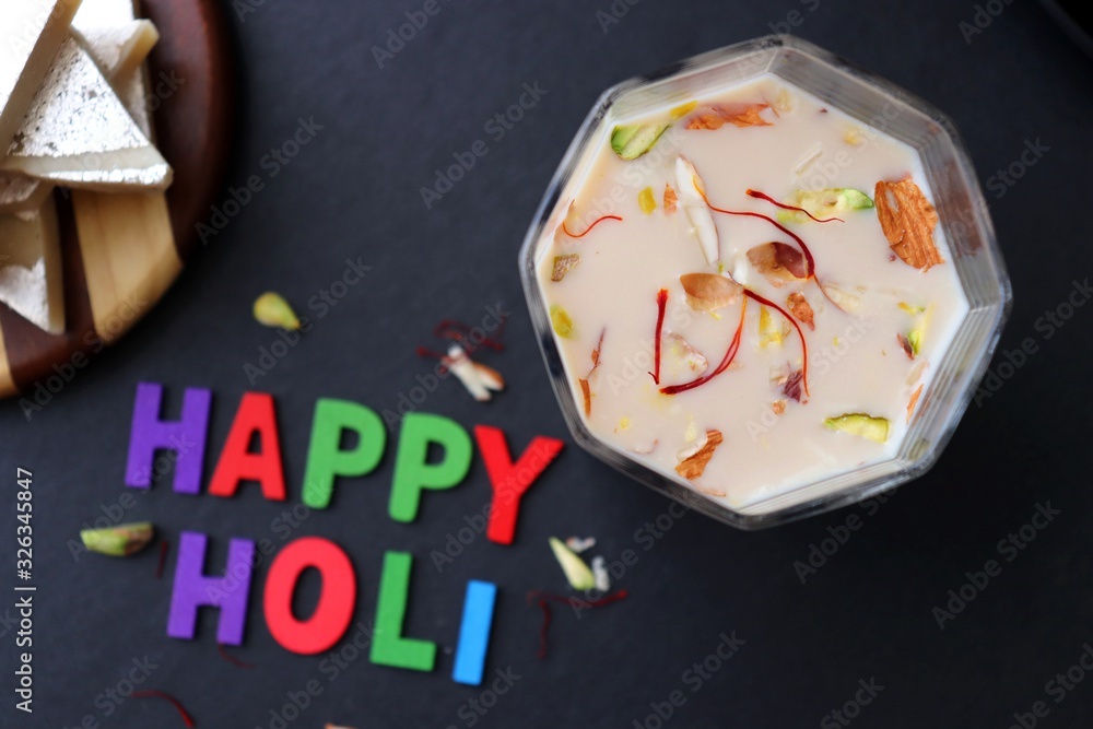 Indian Holi festival food or drink Thandai. It is an Indian cold drink ...