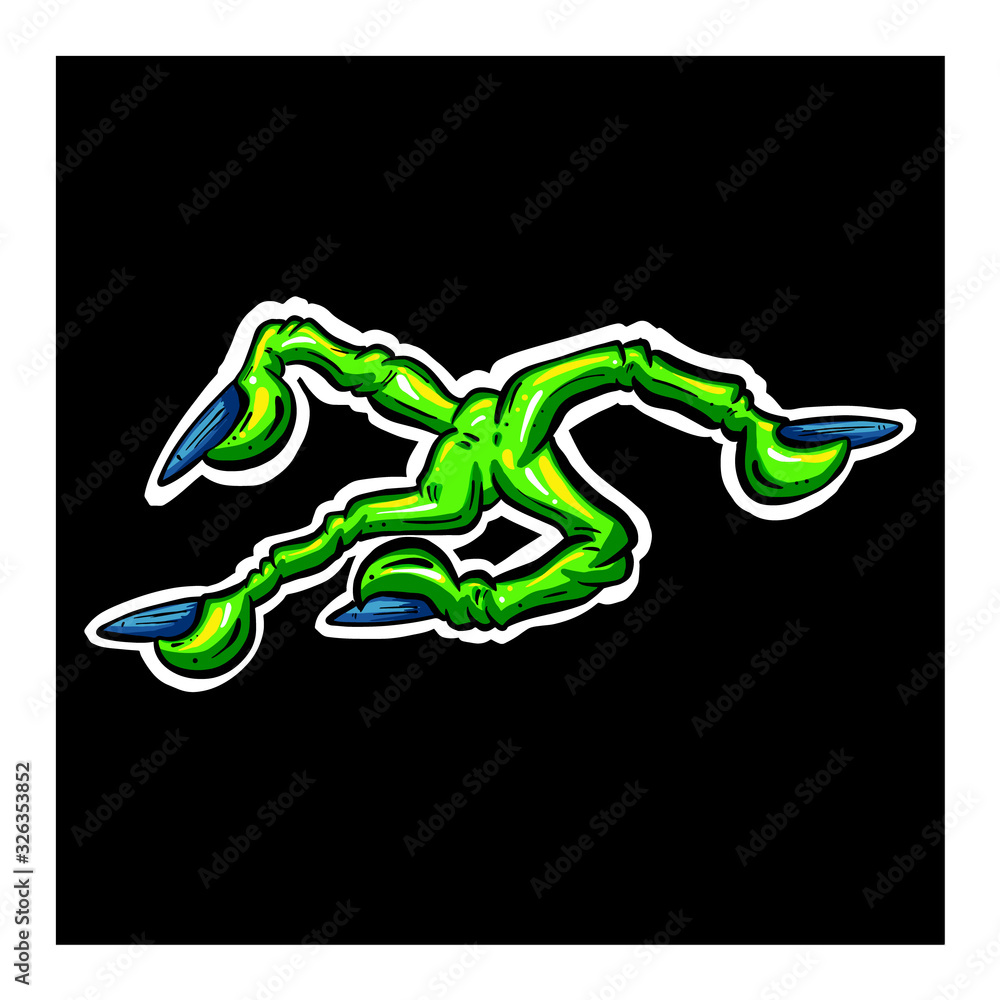 Weird Zombie Hand and Fingers Turned Into a Mutant Creature Cartoon ...