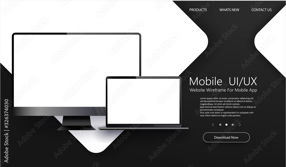 Laptop and PC isolated vector. Awesome responsive web design ...