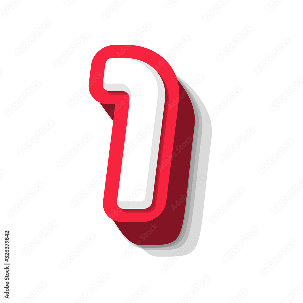 3D bold funny number 1, heavy type for modern super hero monogram ...