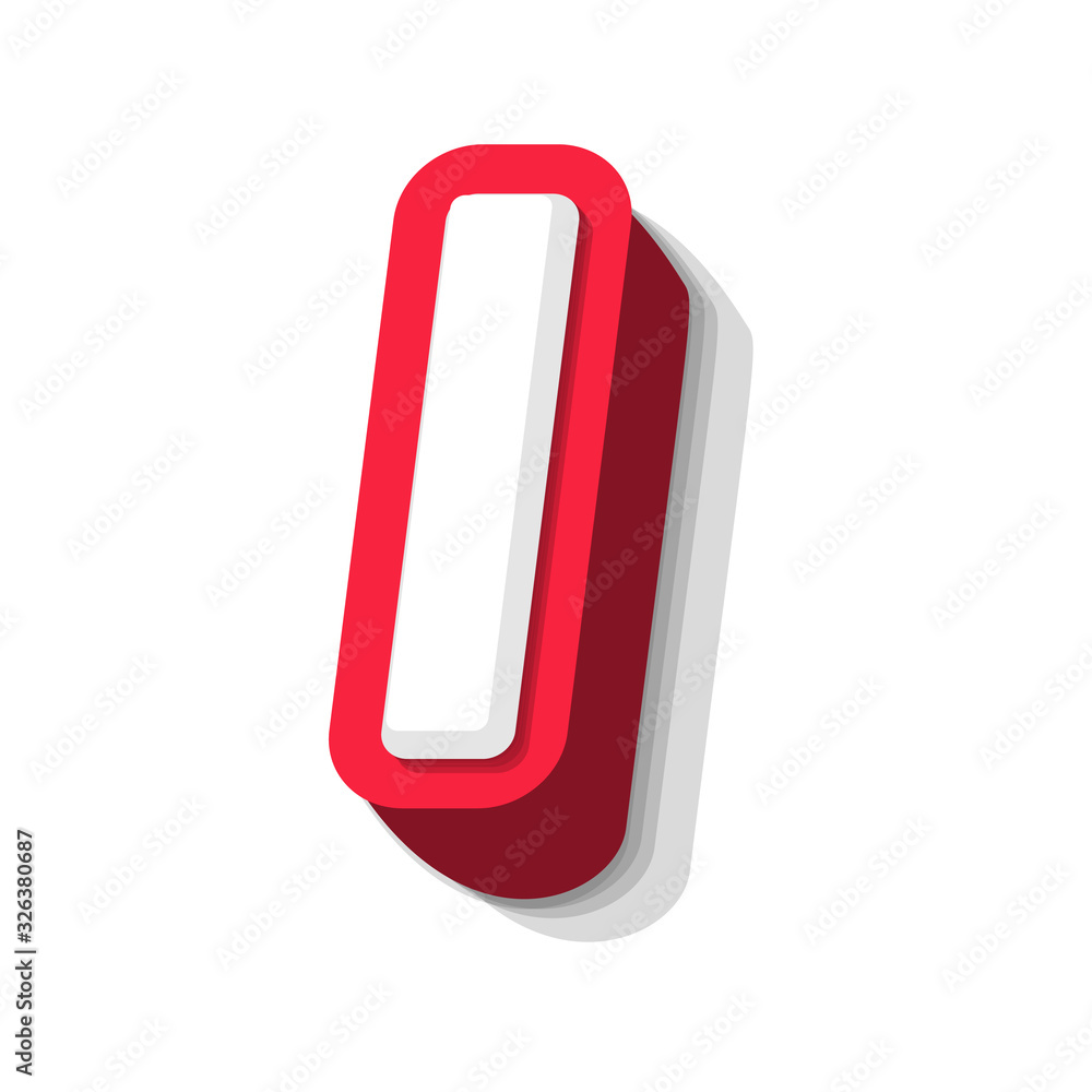 3D bold funny letter I, heavy type for modern super hero monogram ...