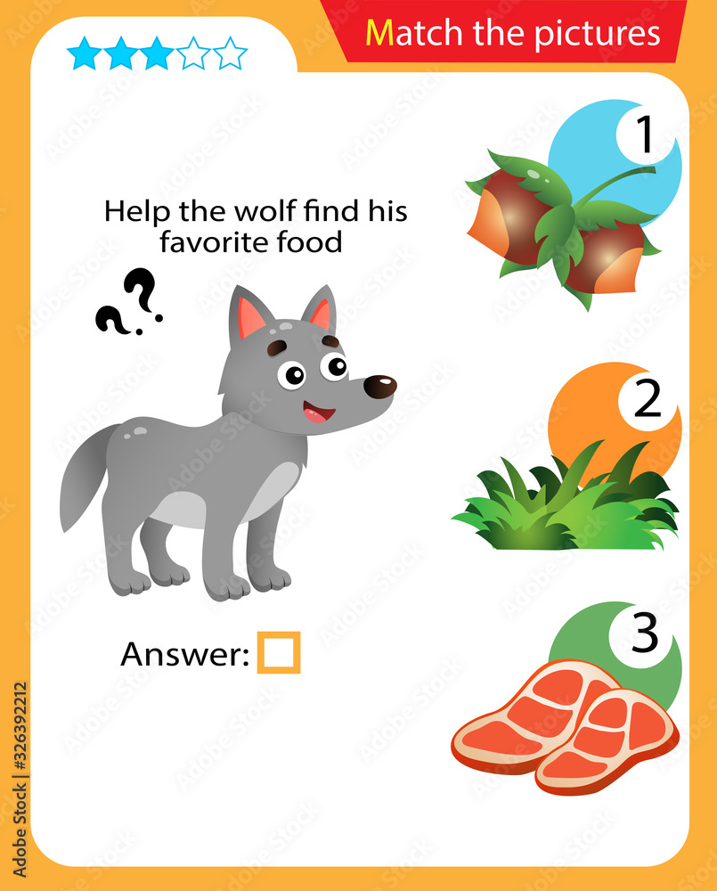 Matching game, education game for children. Puzzle for kids. Match the ...