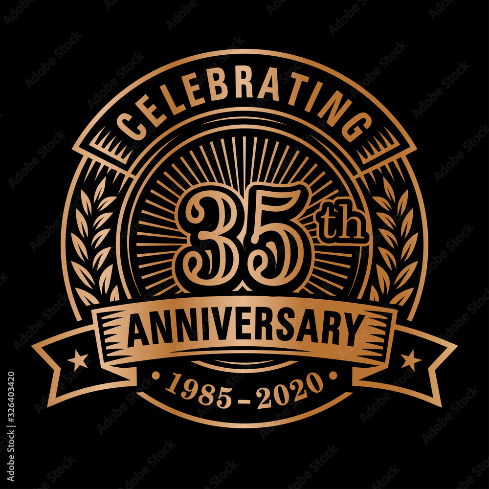 35 years of celebrations design template. 35th logo. Vector and ...