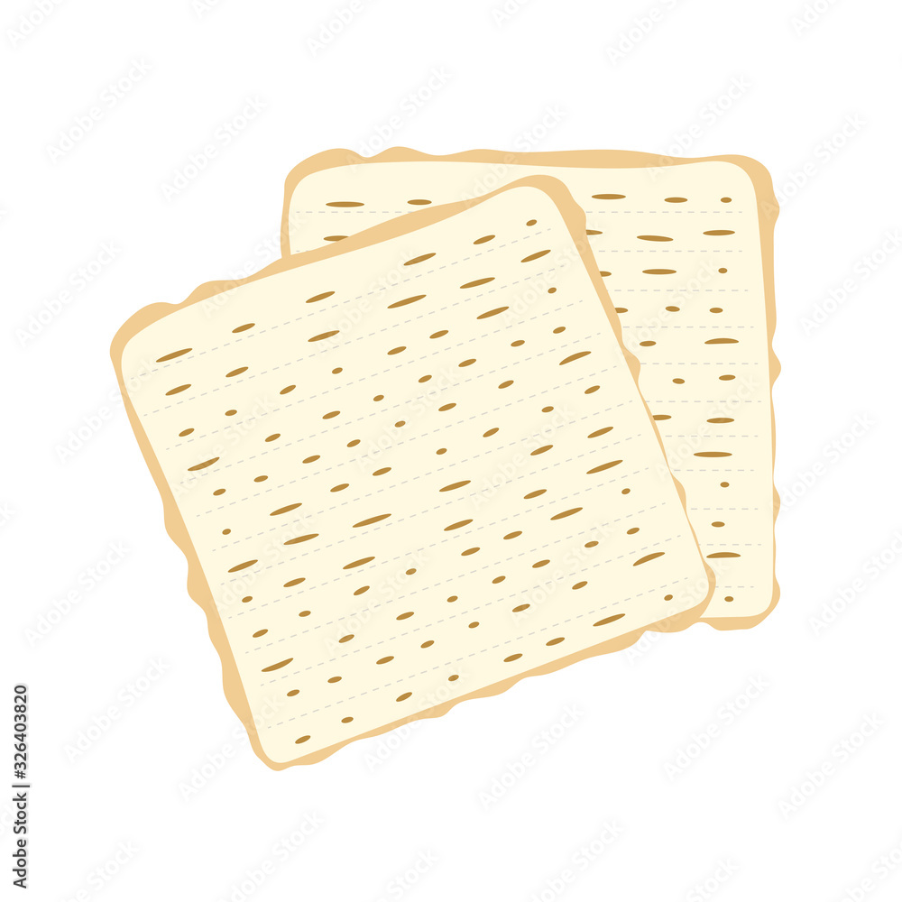 Jewish matzah bread vector illustration. Traditional matzoh pesach food ...