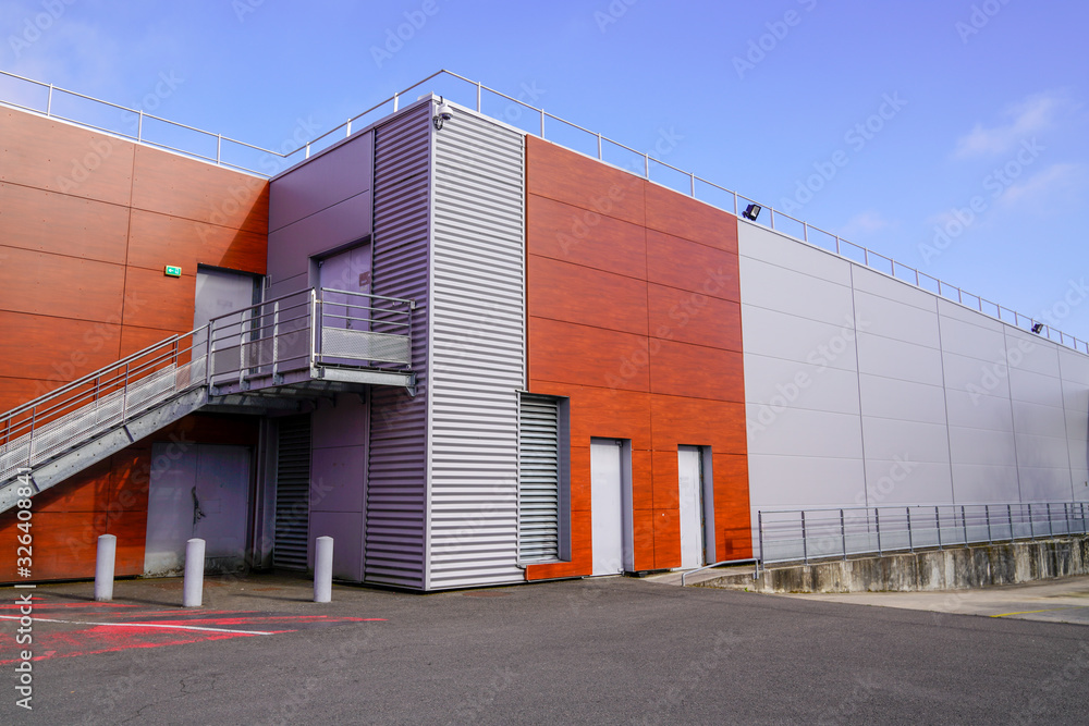 exterior of building company headquarters with a warehouse commercial ...