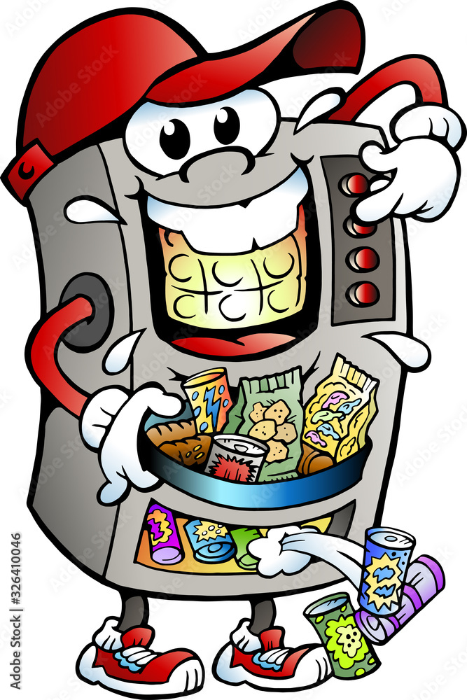 Vector Cartoon illustration of a Vending Machine selling Snacks Stock ...