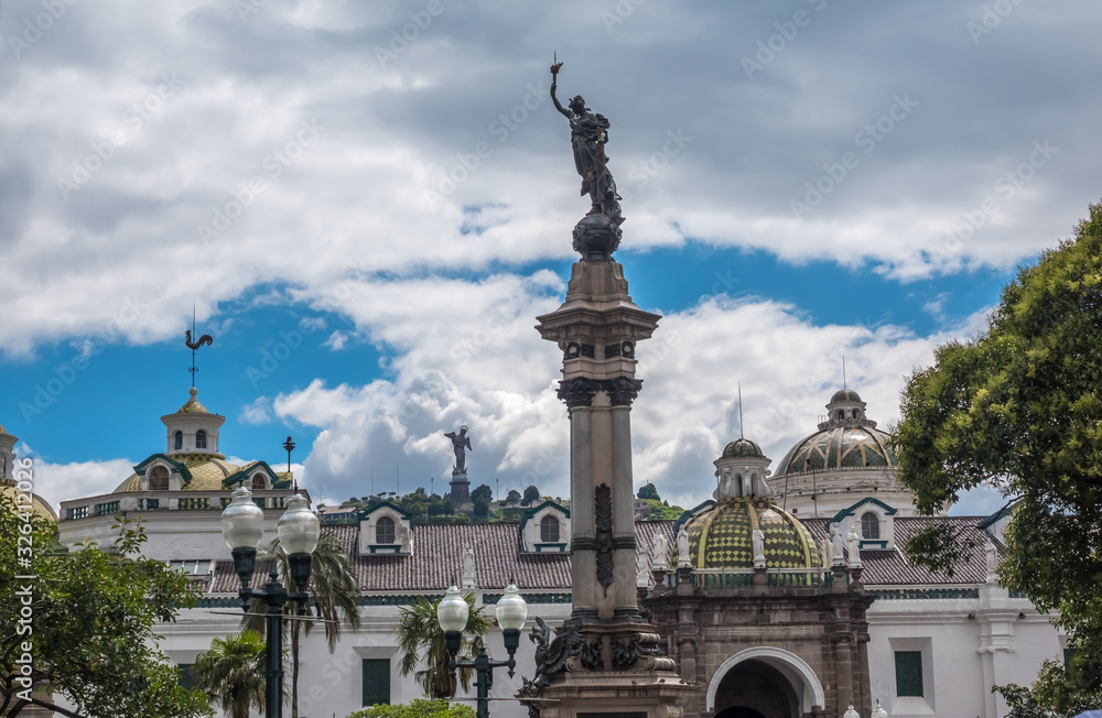 Plaza Grande, historical center of Quito, founded in the 16th century ...