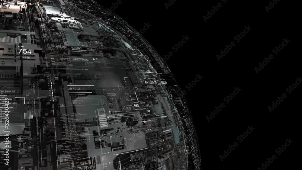 HUD techno sphere.Futuristic SciFi technological element.Spaceship ...