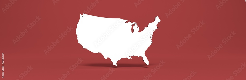 Map of the united states of america 3D rendering Stock Illustration ...