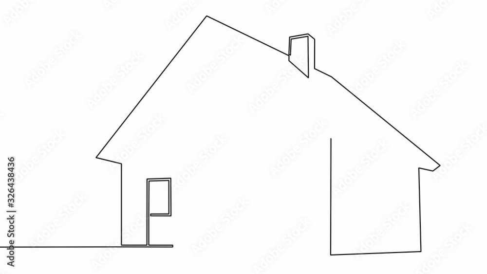 Self drawing simple animation of single continuous one line drawing ...