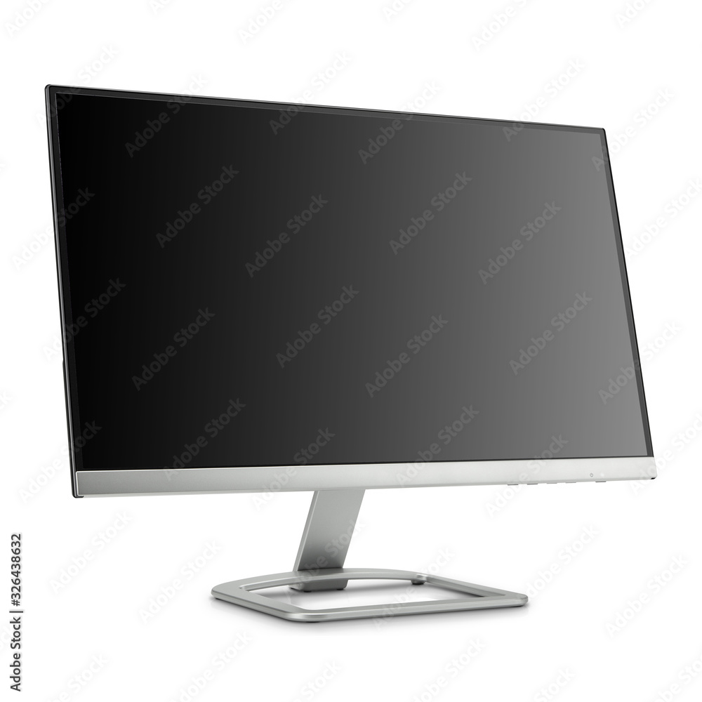 Computer Monitor Isolated on White. Slim Design Display Full Hd 27 ...