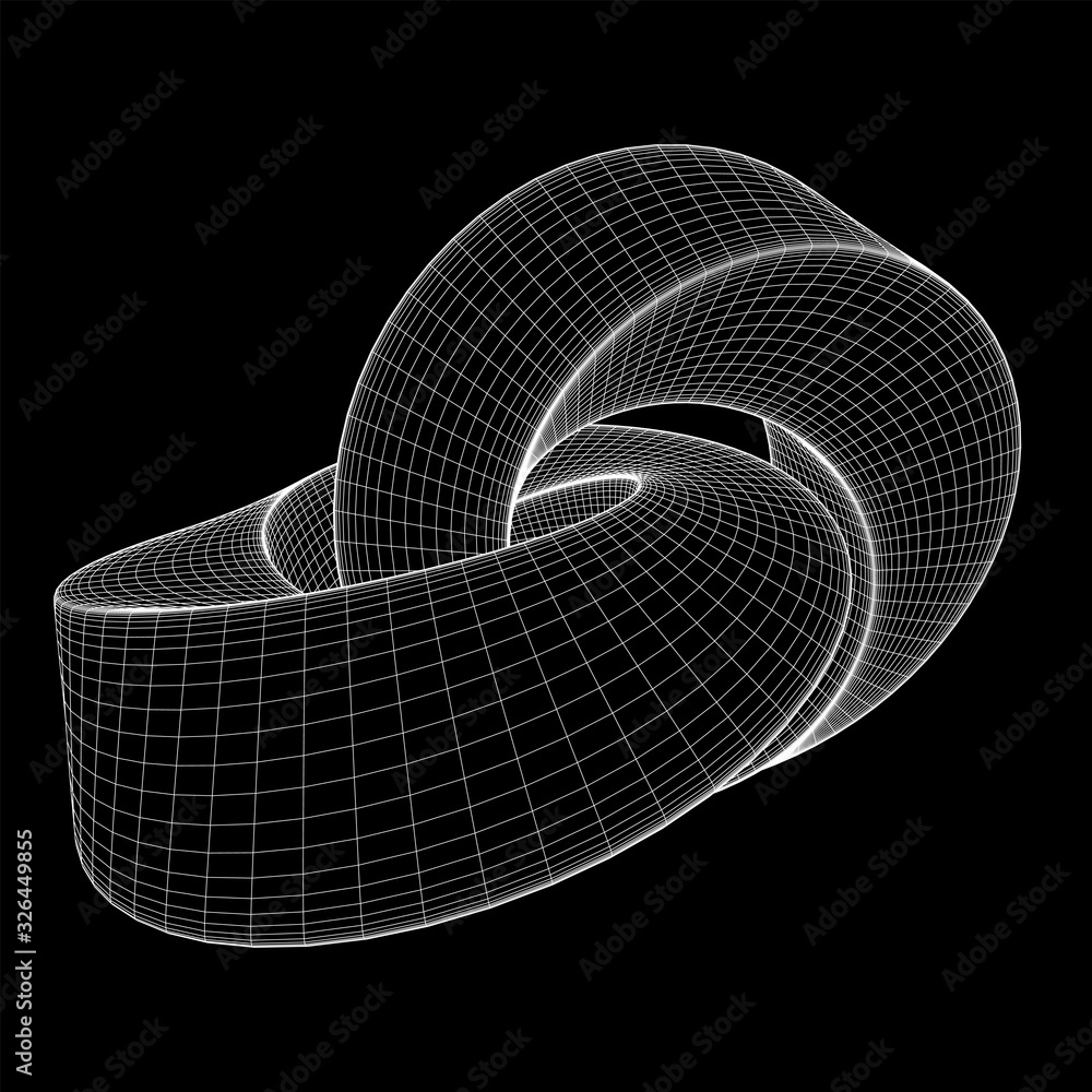 Vetor de Mobius strip ring knot sacred geometry. Spatial figure with ...