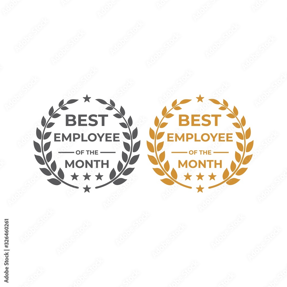 Best employee of the month. Vector logo icon template Stock Vector ...