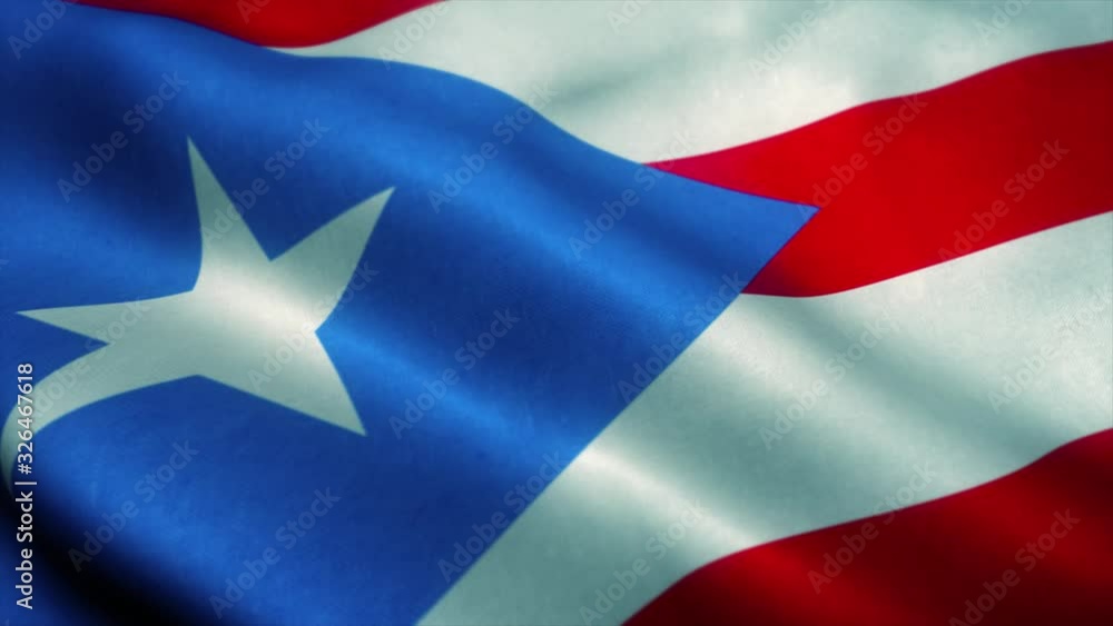 Puerto Rico flag waving in the wind. National flag of Puerto Rico. Sign ...