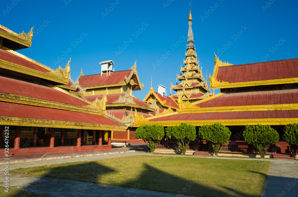 Mandalay royal Palace, Great Audience Hall and other structures inside ...