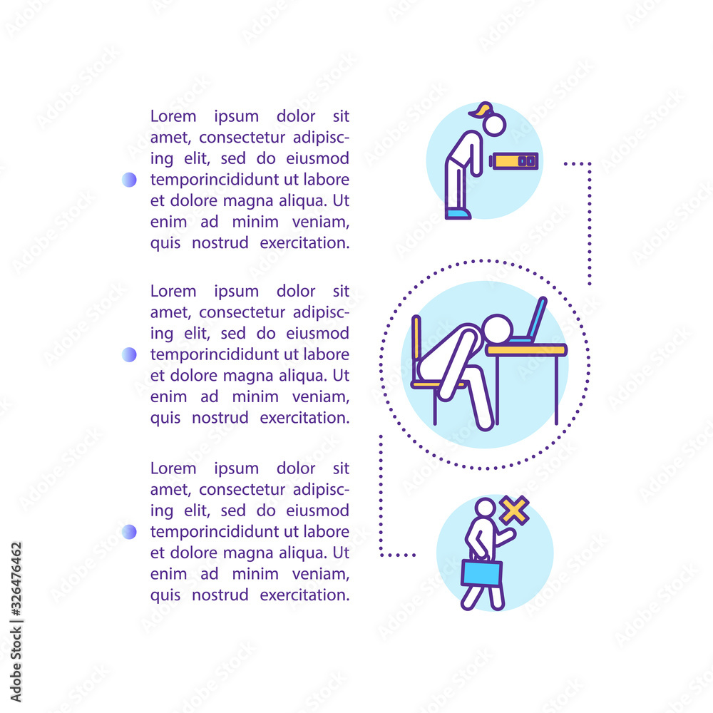 Unmotivated worker concept icon with text. Skipping work. Absenteeism ...