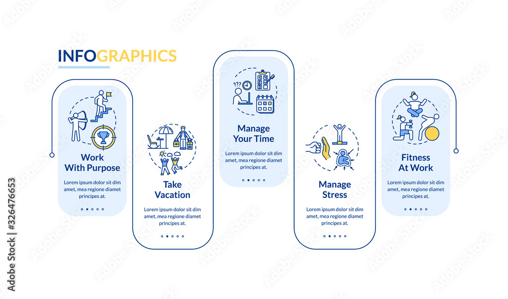 Burnout prevention vector infographic template. Stress management ...