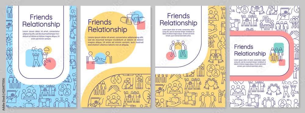 Friends relationships brochure template. Friendly communication. Flyer ...