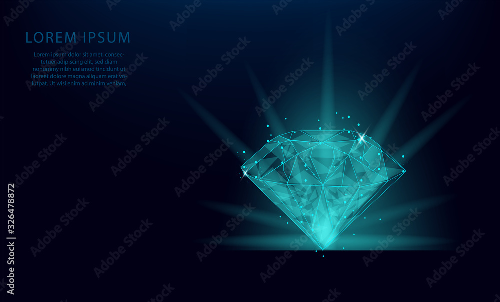 Abstract template of a diamond in the form of a starry sky or space ...