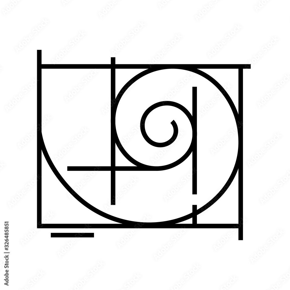 Golden ratio line icon, concept sign, outline vector illustration ...