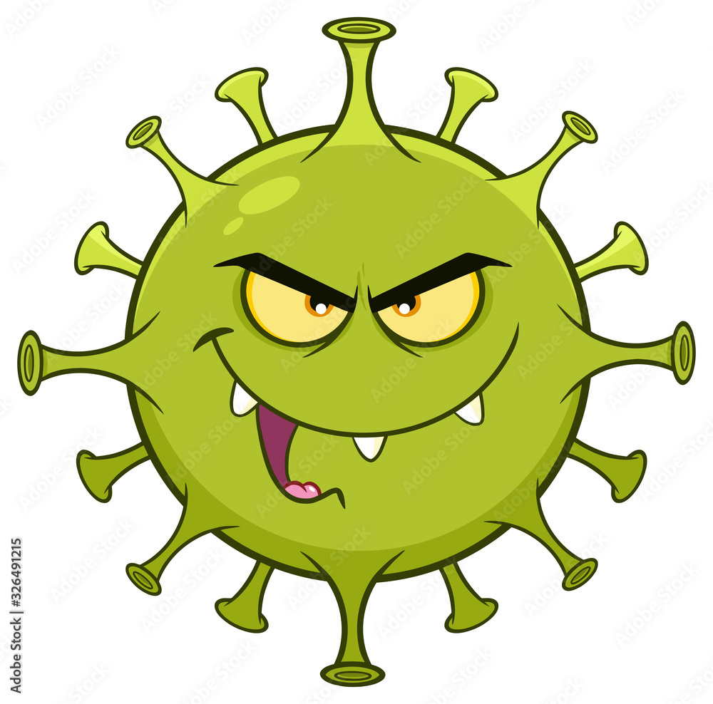 Angry Coronavirus (2019-nCoV) Cartoon Character of Pathogenic Bacteria ...