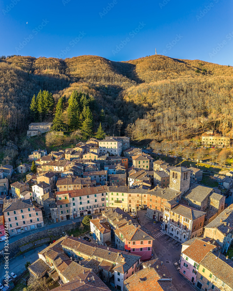 Aerial photos of the beautiful town of Montieri, maremma, Toscana ...