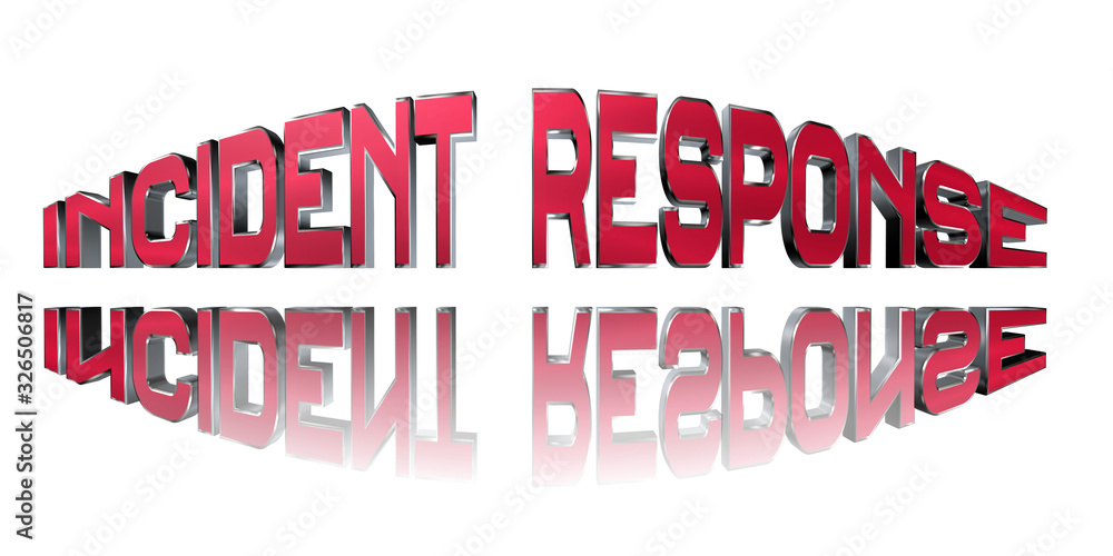 Incident response - 3D rendering metal word on white background ...