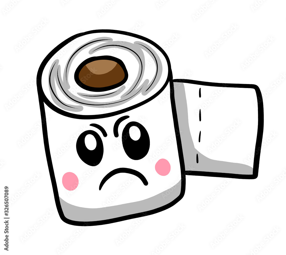 Cartoon Stylized Angry Toilet Paper Stock Illustration | Adobe Stock